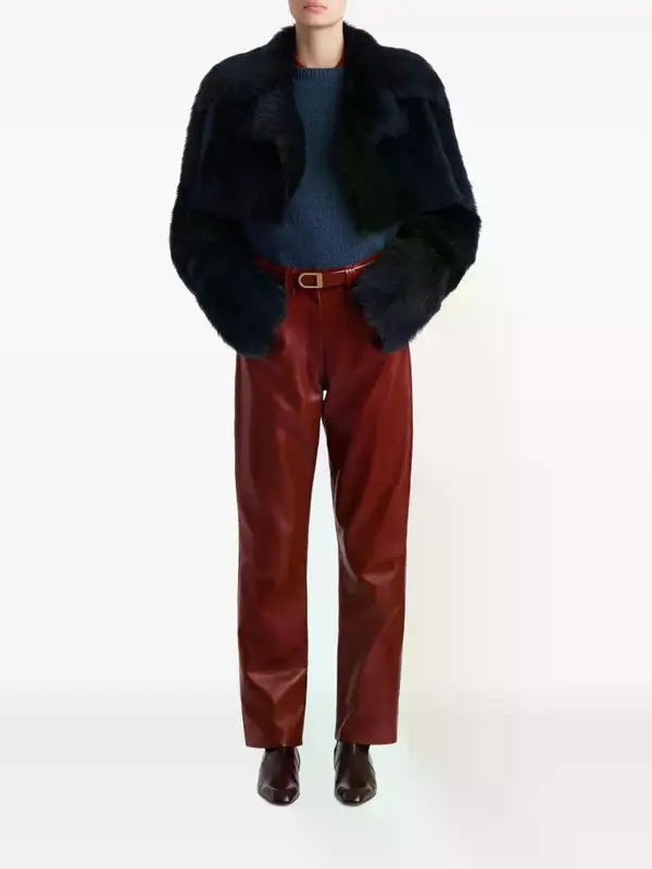 Khaite Collared Fur Jacket - Black