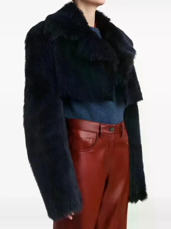 Khaite Collared Fur Jacket - Black