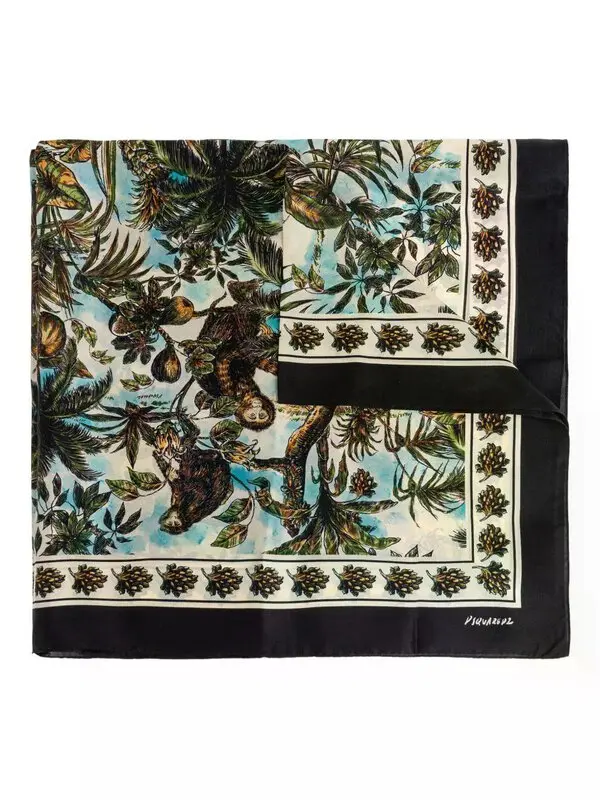 Dsquared2 Graphic-print Silk Scarf - Neutrals