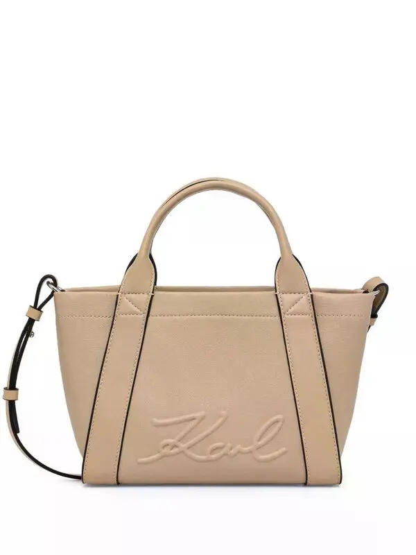 Karl Lagerfeld Embossed Logo Tote - Neutrals