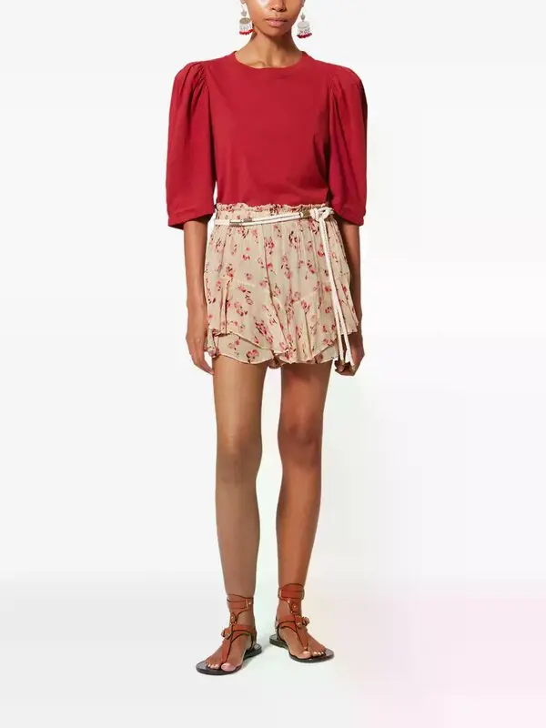 MARANT ETOILE Sornel Floral-print Shorts - Neutrals