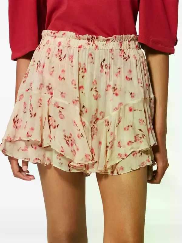 MARANT ETOILE Sornel Floral-print Shorts - Neutrals