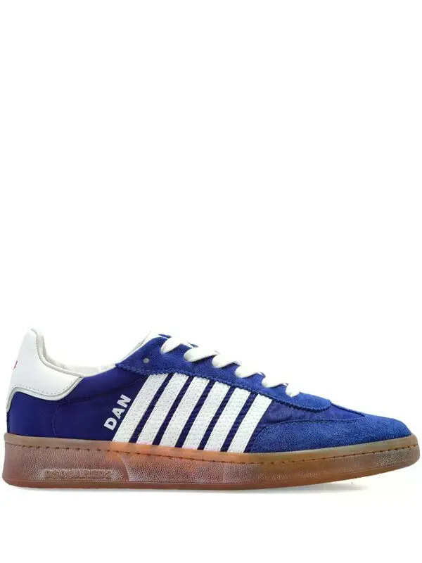Dsquared2 Boxer Suede And Leather Low-top Sneakers - Blue