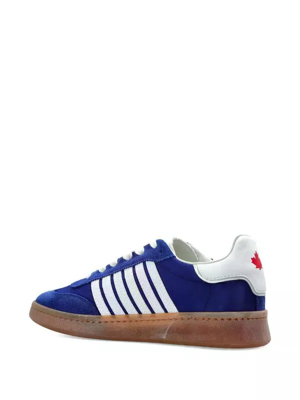 Dsquared2 Boxer Suede And Leather Low-top Sneakers - Blue