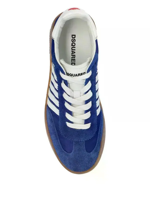 Dsquared2 Boxer Suede And Leather Low-top Sneakers - Blue