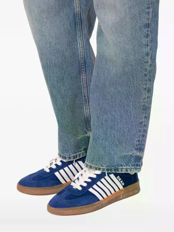 Dsquared2 Boxer Suede And Leather Low-top Sneakers - Blue