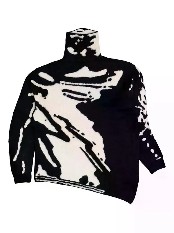 DOUBLET High Neck Jacquard Knit Sweater