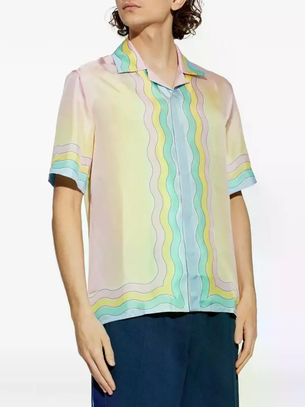 Casablanca Wave Print Shirt - Pink