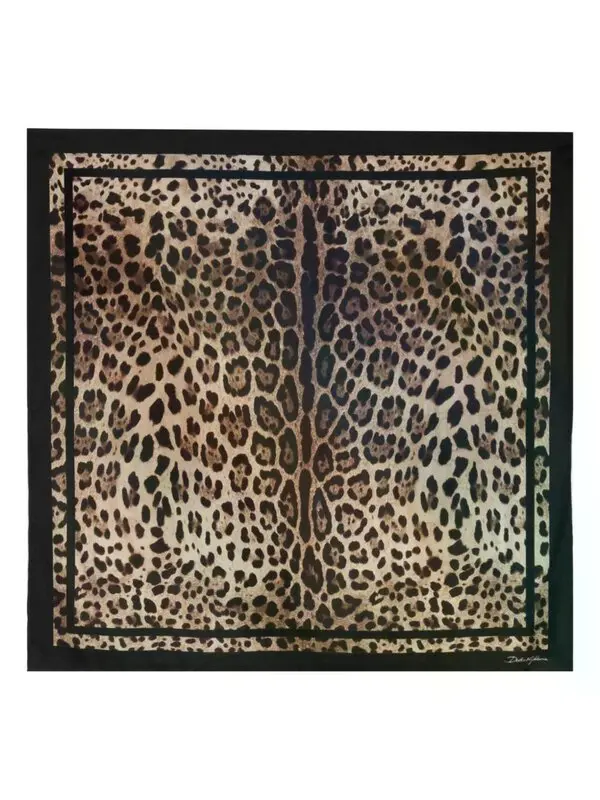 Dolce & Gabbana Leopard-print Silk Scarf - Brown