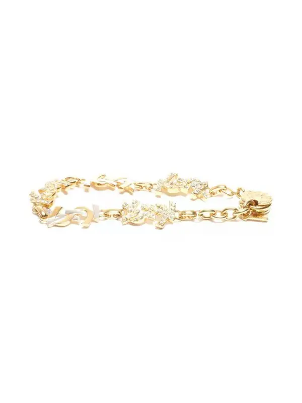 Saint Laurent 1990s Logo Rhinestone Bracelet