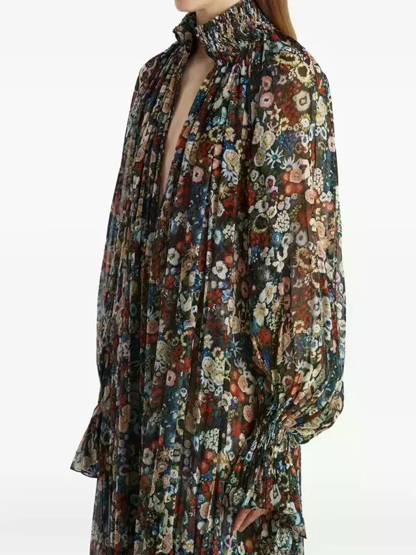 Khaite Edgar Floral-print Maxi Dress - Black