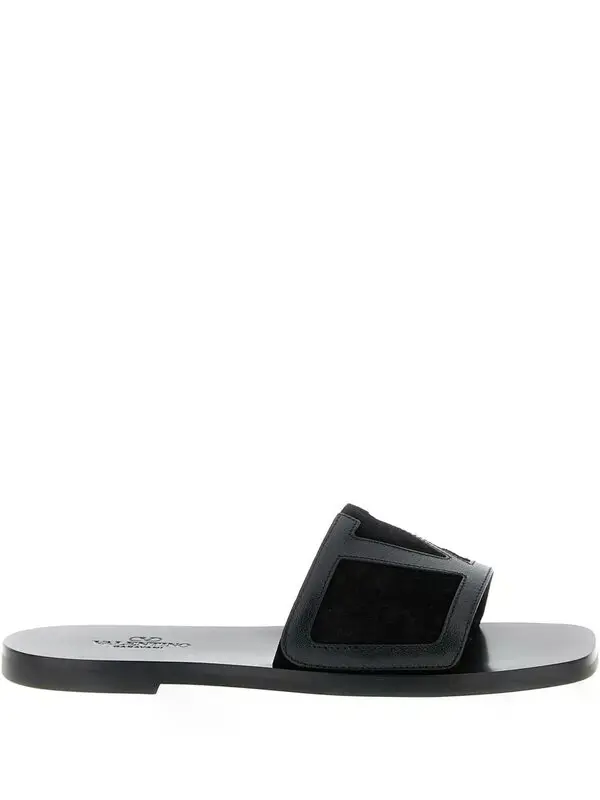 Valentino Garavani Viva Superstar Leather Slides - Black