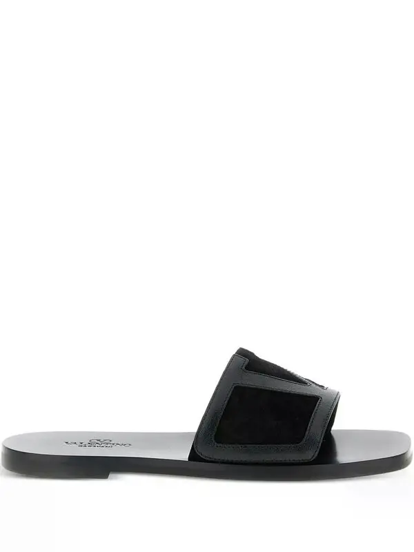 Valentino Garavani Viva Superstar Leather Slides - Black