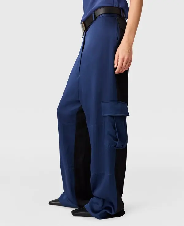 Stella McCartney Oversized Satin Cargo Trousers