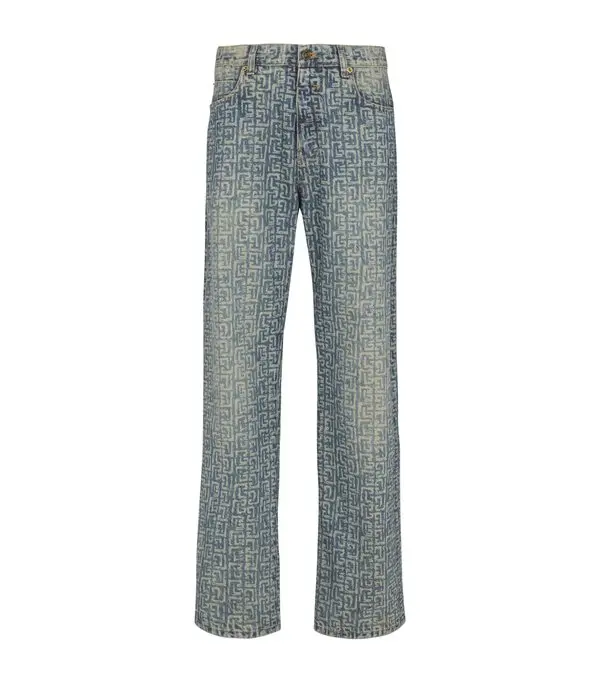 Balmain Monogram Relaxed Fit Jeans