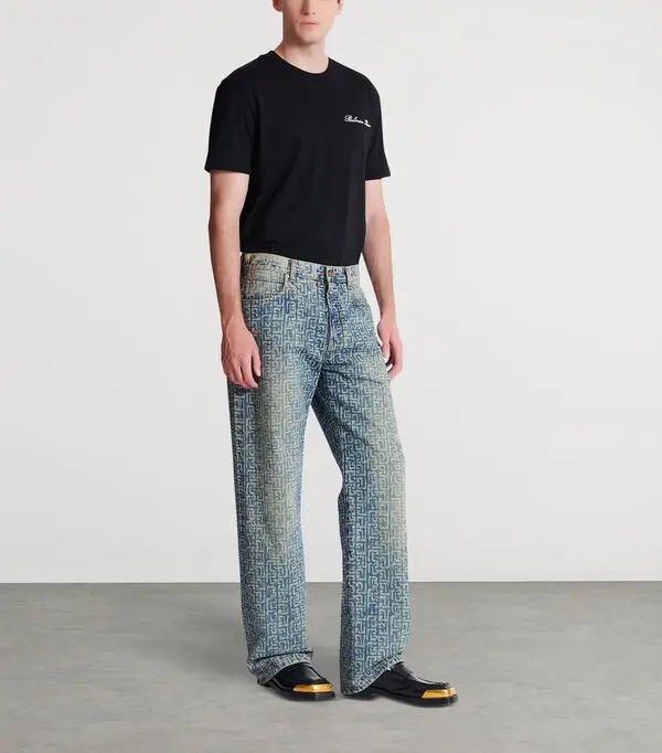 Balmain Monogram Relaxed Fit Jeans