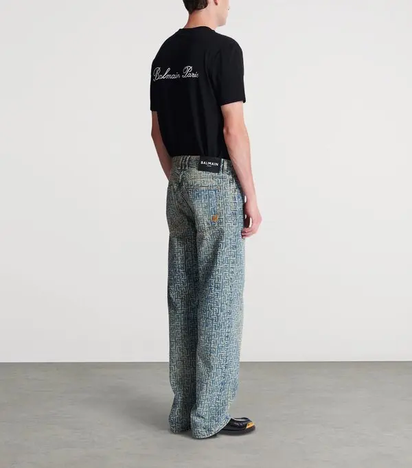 Balmain Monogram Relaxed Fit Jeans