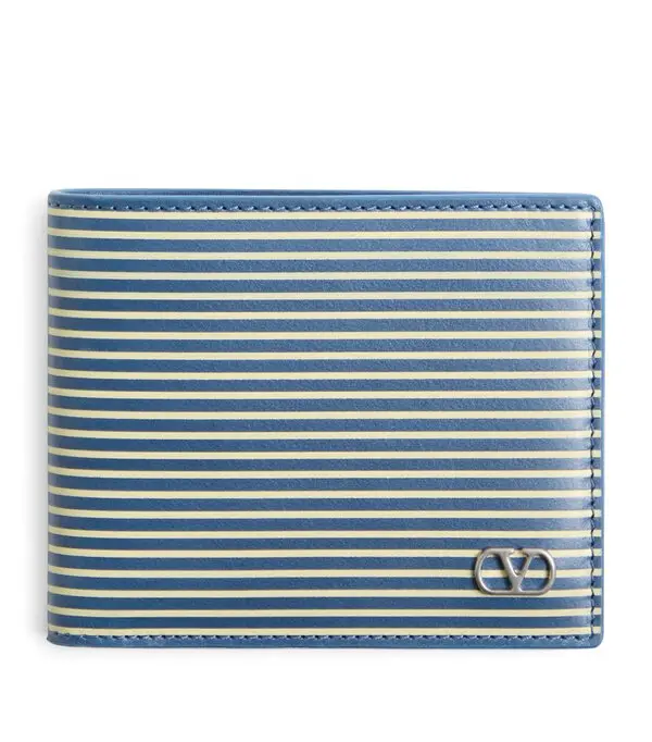 Valentino Garavani Leather Vlogo Signature Bifold Wallet - Blue
