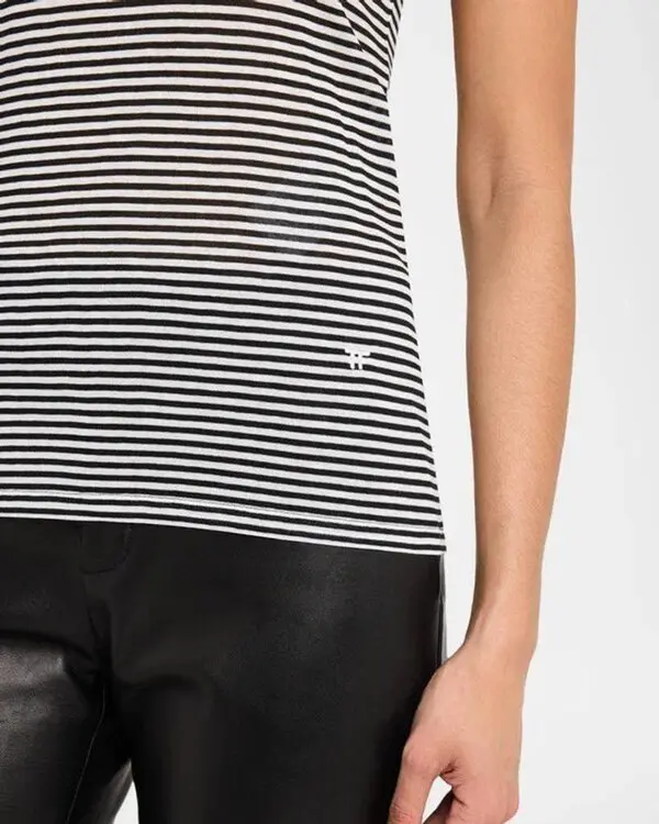 TOM FORD Striped Racerback Tank Top - Black