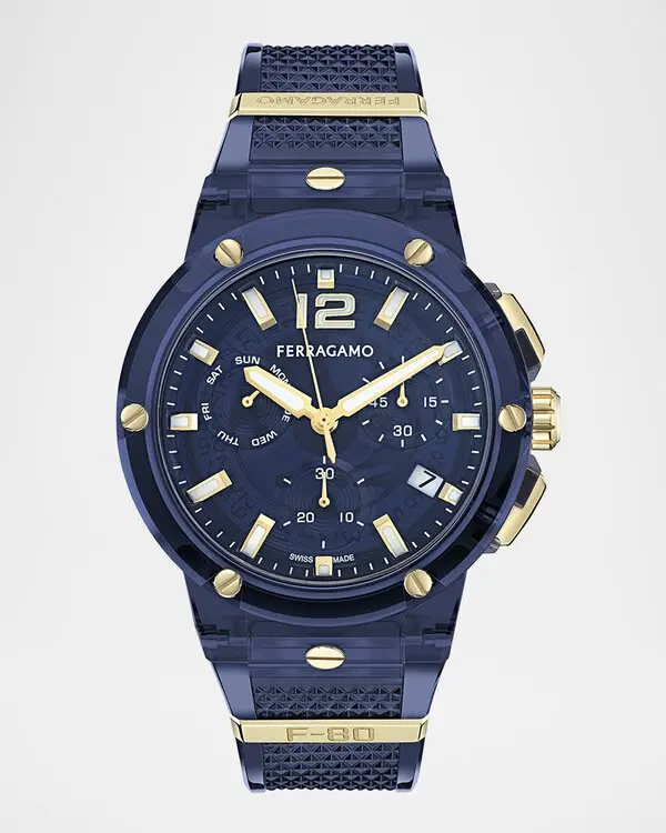 FERRAGAMO 44mm Chronograph Watch - Blue