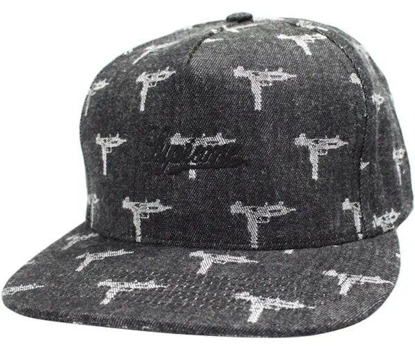 Supreme Denim Jacquard Uzi 5 Panel Cap - Black