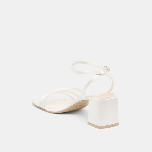 DOLCEVITA Ysabel Block Heel Sandals - True White Satin