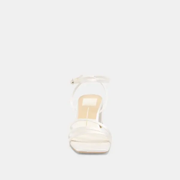 DOLCEVITA Ysabel Block Heel Sandals - True White Satin