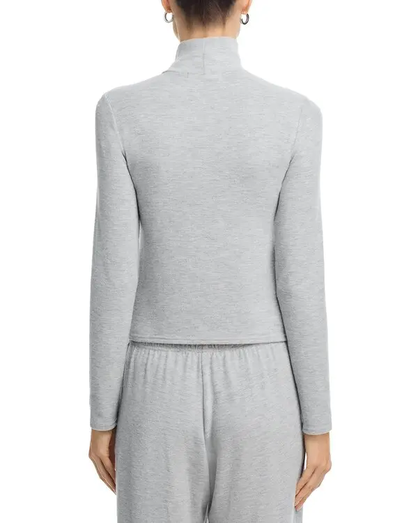 PERFECTWHITETEE Dana Brushed Sweater Jersey Turtleneck - Heather Grey