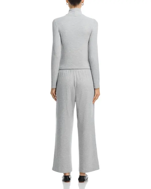 PERFECTWHITETEE Dana Brushed Sweater Jersey Turtleneck - Heather Grey