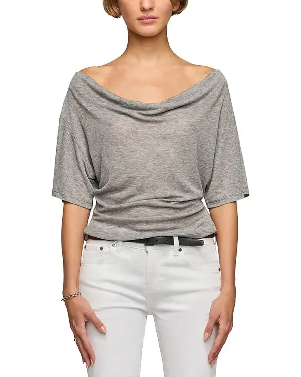 EB DENIM Madeo Cowl Neck Tee - Heather Gray