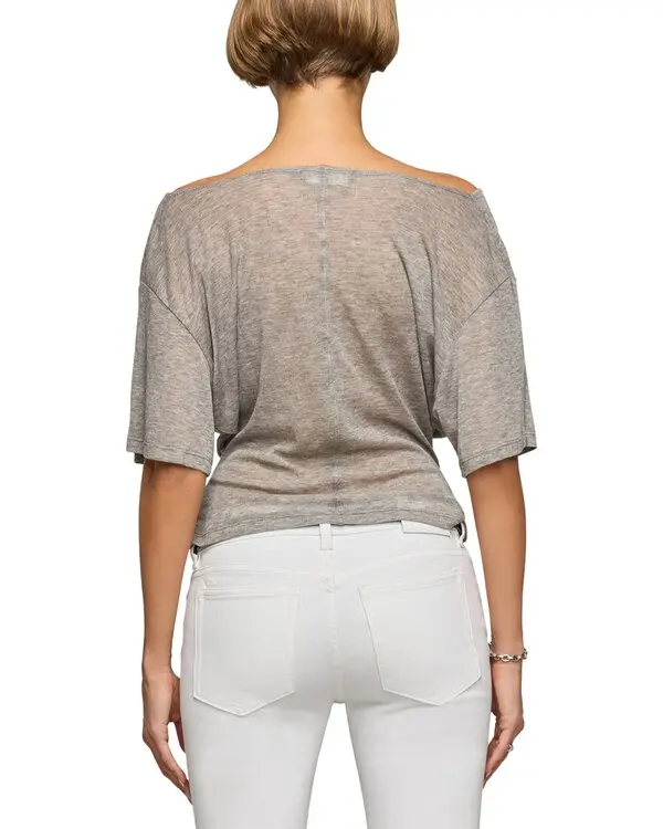 EB DENIM Madeo Cowl Neck Tee - Heather Gray