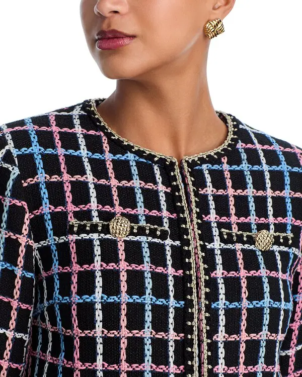 Aqua Chainlink Print Tweed Jacket