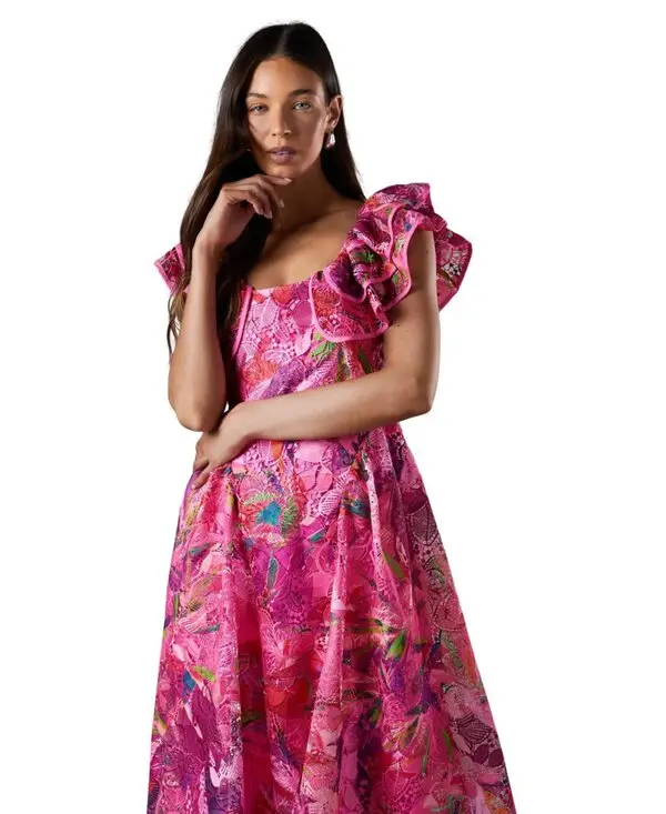 Coast Frill Sleeve Midi Dress