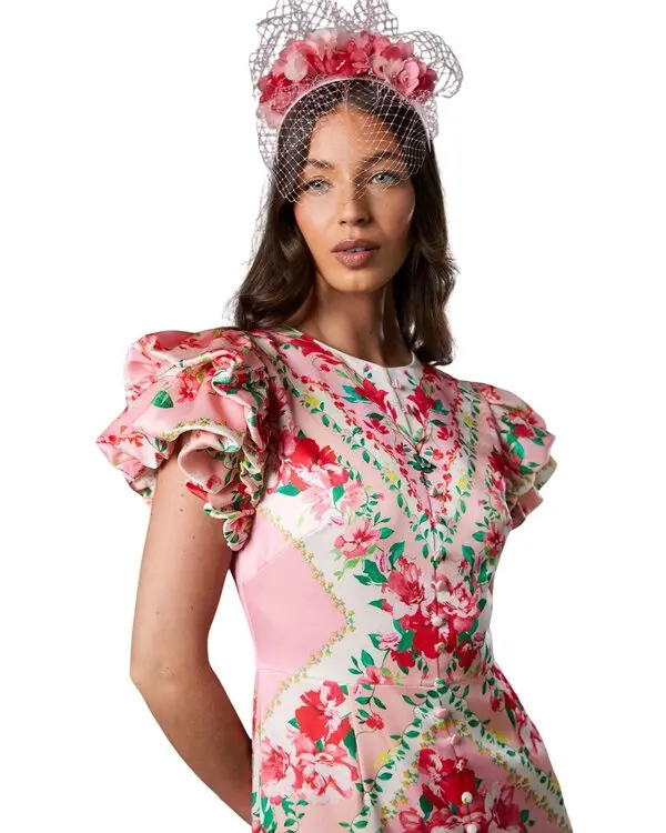 Coast Lisa Printed Ruffle Hem Midi Dress