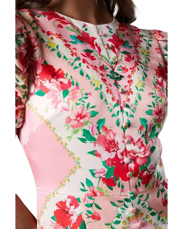 Coast Lisa Printed Ruffle Hem Midi Dress