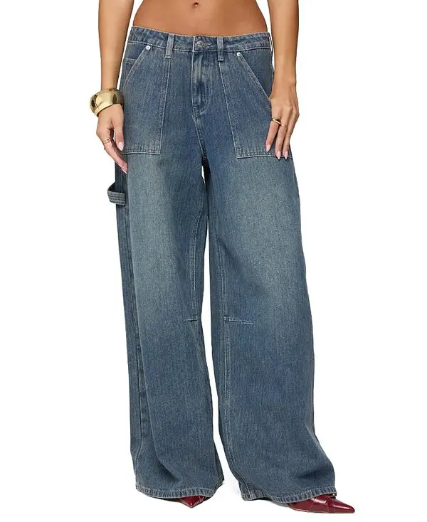 EDIKTED Jaycee Low Rise Baggy Carpenter Jeans