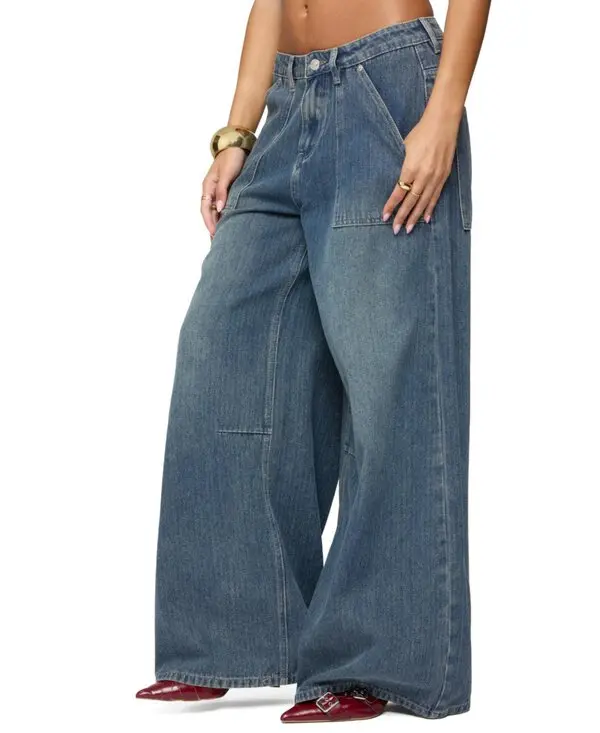 EDIKTED Jaycee Low Rise Baggy Carpenter Jeans