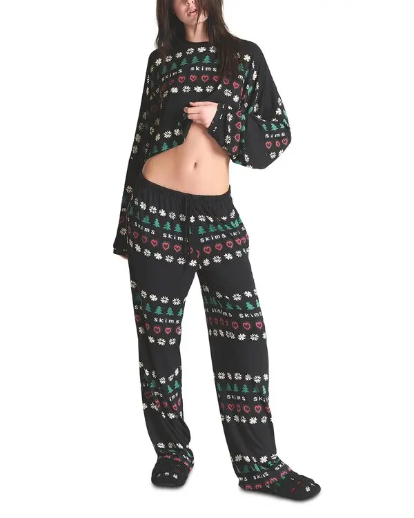 SKIMS Cropped Top & Drawstring Pants Pajama Set