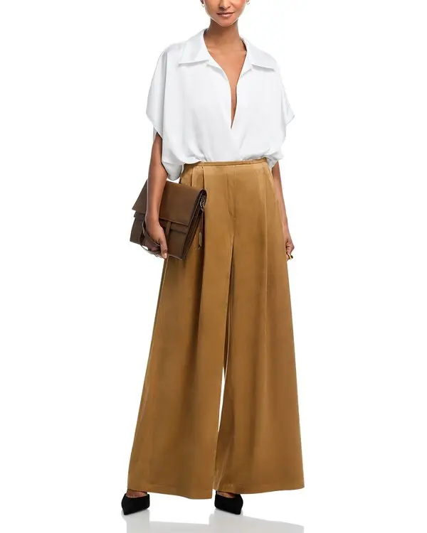 Norma Kamali Pleated Wide-leg Pants