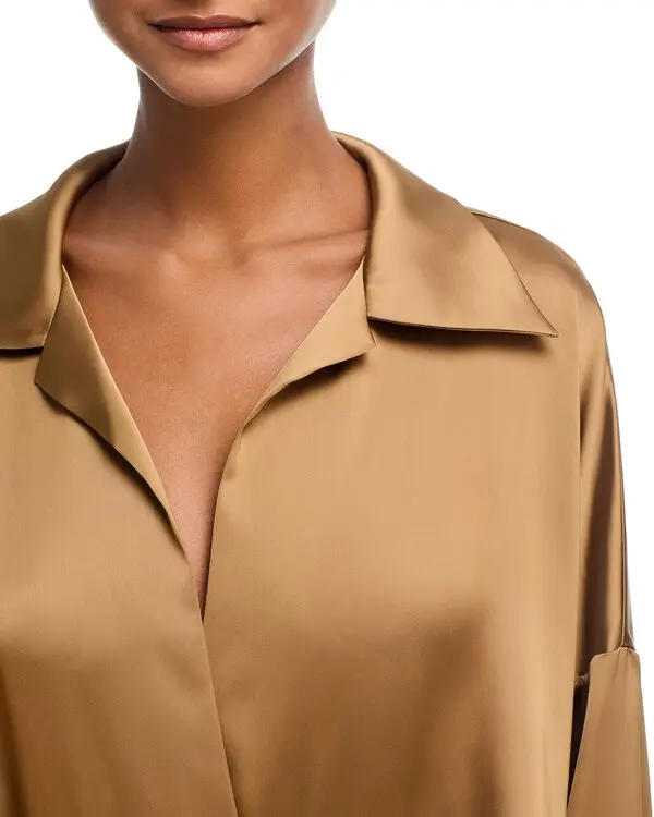 Norma Kamali Oversized Shirt Bodysuit - Camel