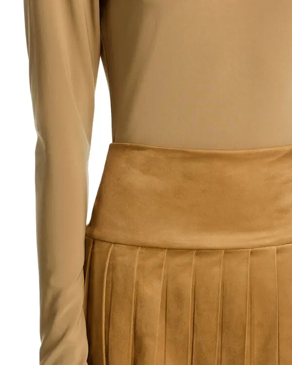Norma Kamali Pleated Mini Skirt - Camel