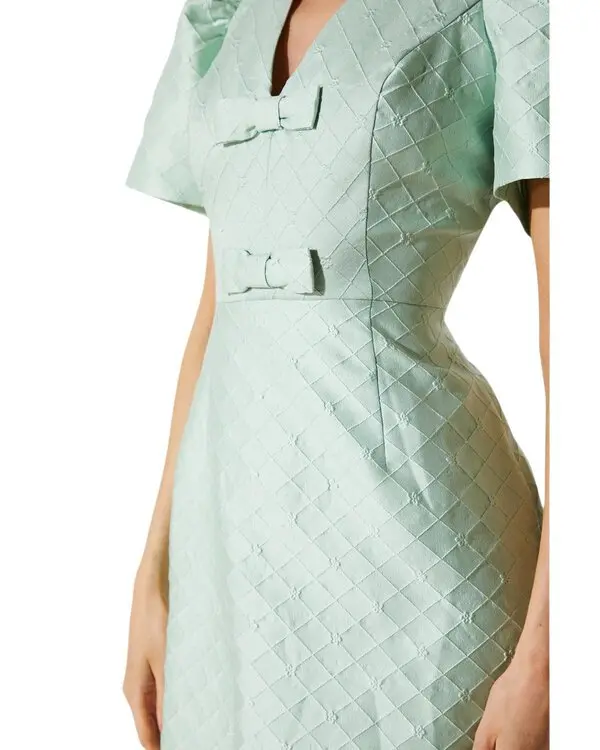 Coast Jacquard Bow Mini Dress - Mint