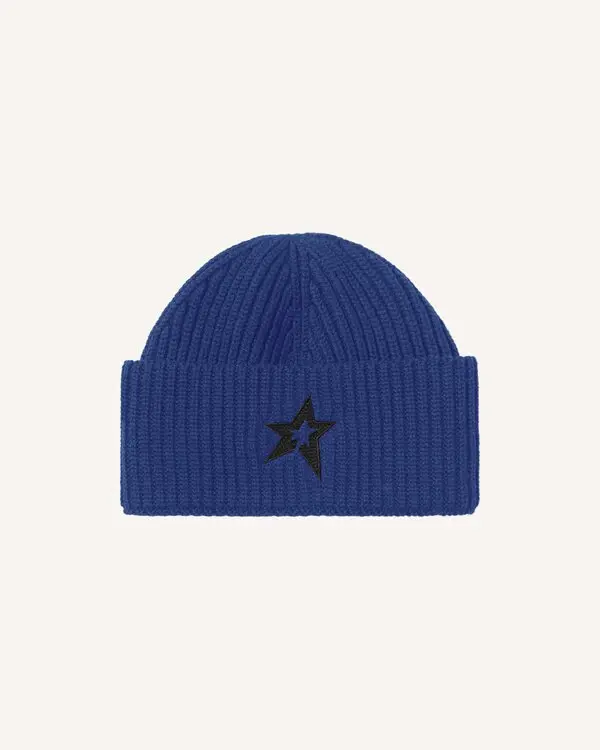 Perfect Moment Knitted Ribbed Star Beanie - Surf-blue