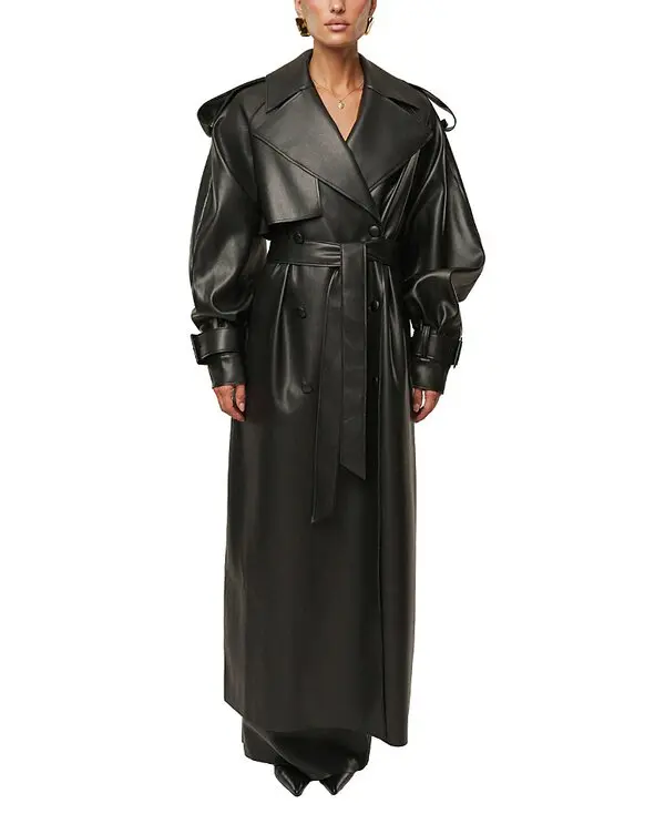 JLUXLABEL The Icon Pu Leather Coat - Black