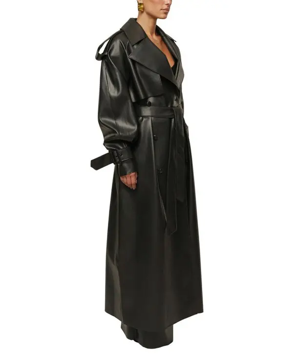JLUXLABEL The Icon Pu Leather Coat - Black