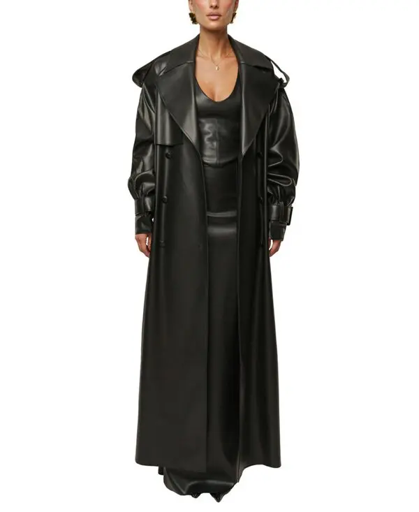 JLUXLABEL The Icon Pu Leather Coat - Black