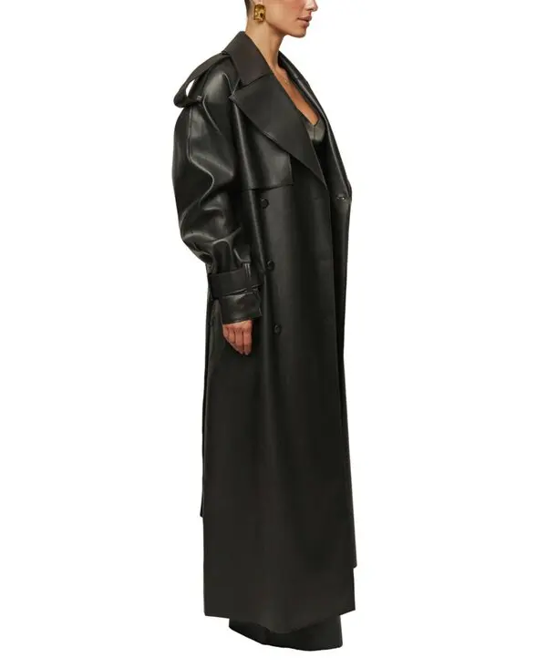 JLUXLABEL The Icon Pu Leather Coat - Black