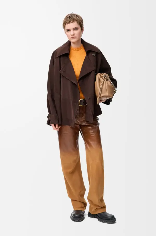 Loewe Bow Jacket In Suede Goatskin