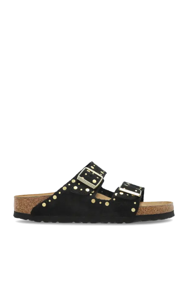 BIRKENSTOCK Arizona Rivet Border Slides - Black