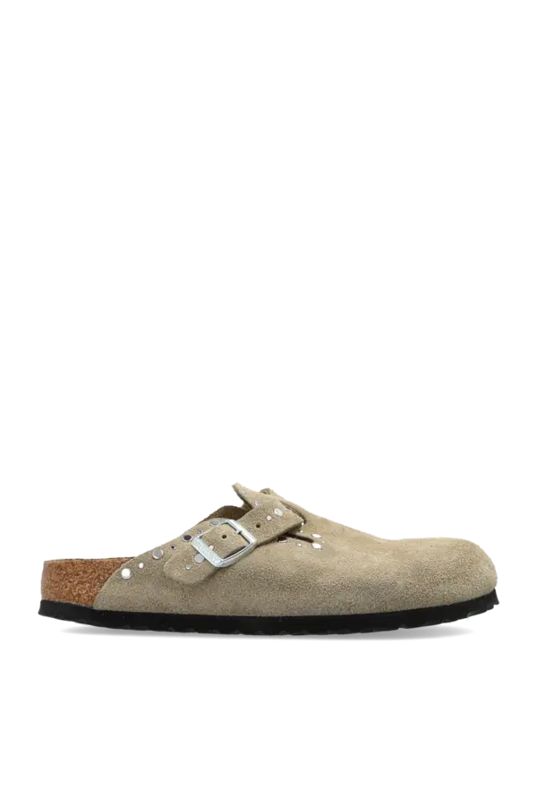 BIRKENSTOCK Boston Riviet Border Slides - Beige